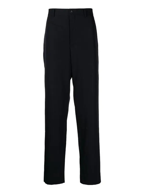 Comme Des Garçons Straight-leg Wool Trousers - Blue
