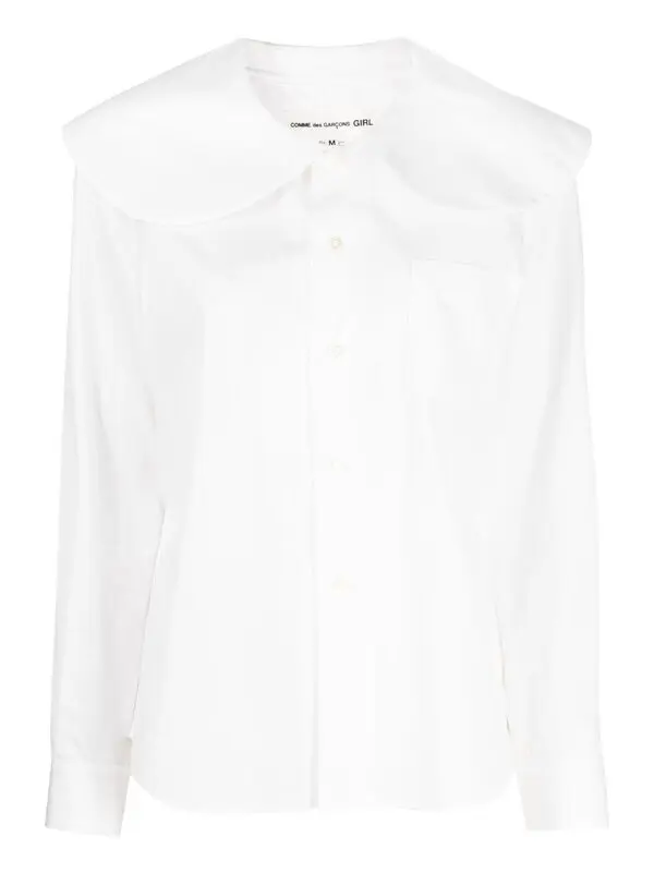 Comme Des Garçons Oversized-collar Cotton Blouse - White
