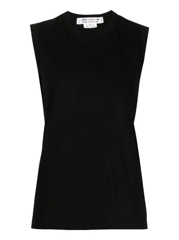 Comme Des Garçons Crewneck Cotton Vest Top - Black