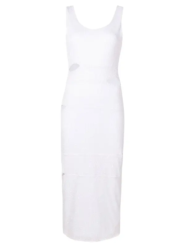 GLORIA COELHO Cut-out Midi Dress - White