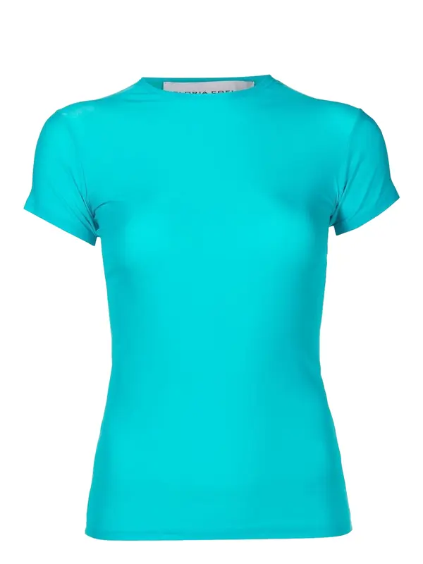 GLORIA COELHO Round Neck Short Sleeve T-shirt - Blue