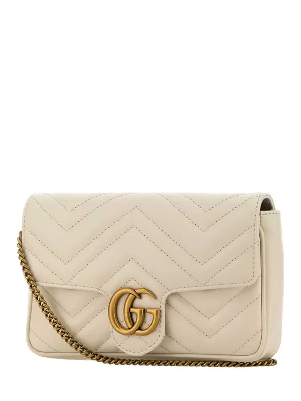 Gucci Mini Gg Marmont Crossbody Bag - White