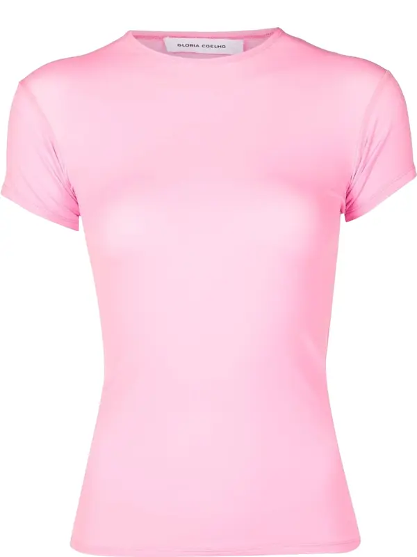 GLORIA COELHO Crew Neck T-shirt - Pink