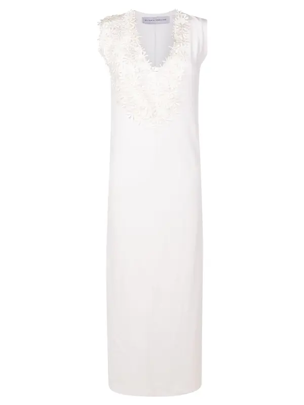 GLORIA COELHO Ruched Maxi Dress - White