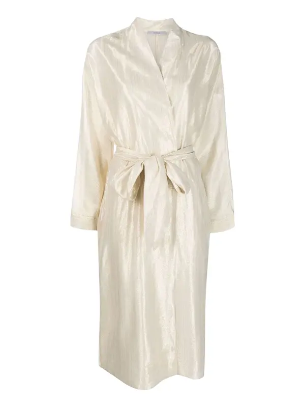 Dusan Metallic Belted Trench Coat - Neutrals