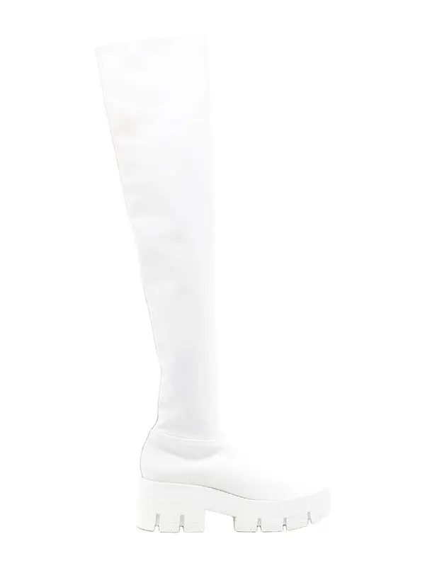 GLORIA COELHO Neoprene Knee-high Boots - White