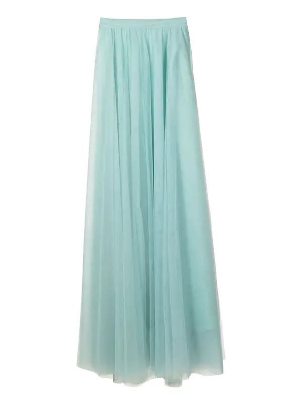 GLORIA COELHO Tulle Maxi Skirt - Green