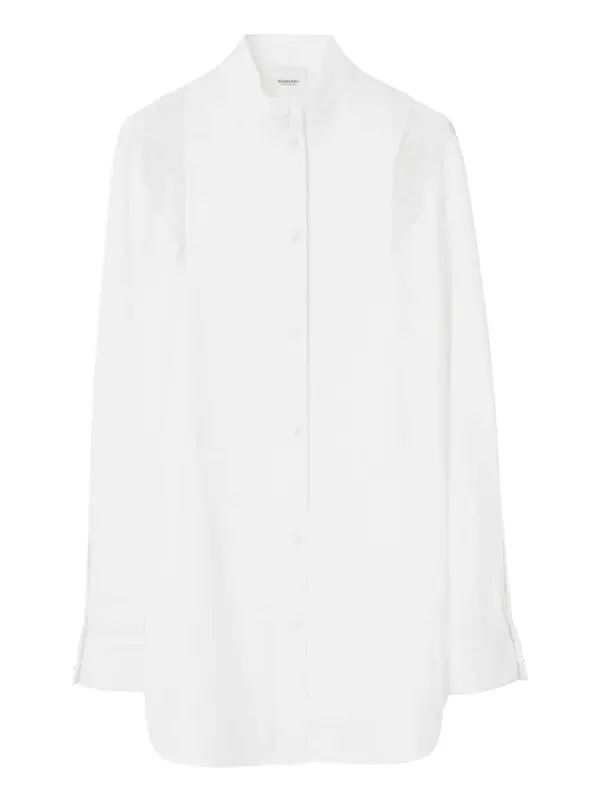 Burberry Lace-trim Cotton Shirt - White