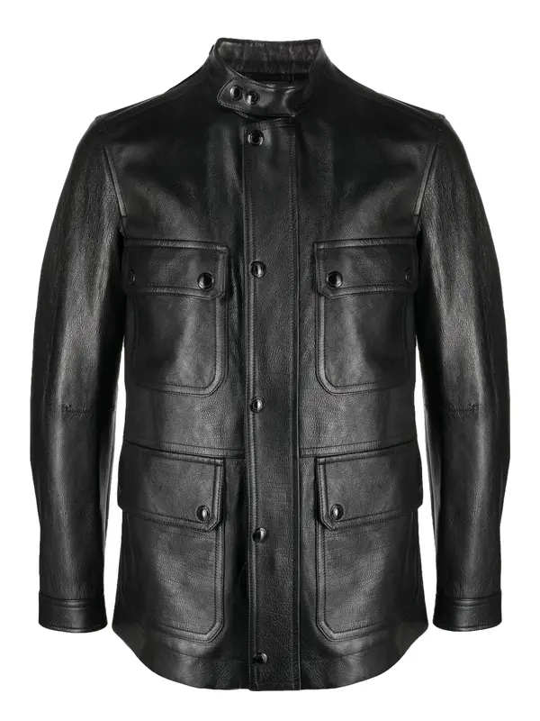 TOM FORD Zip-up Leather Jacket - Black