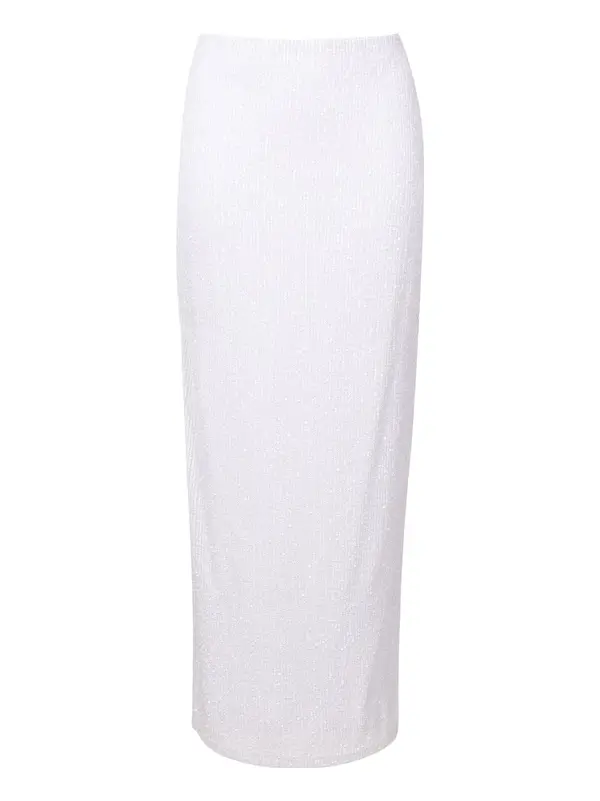GLORIA COELHO Sequin-embellished Midi Skirt - White