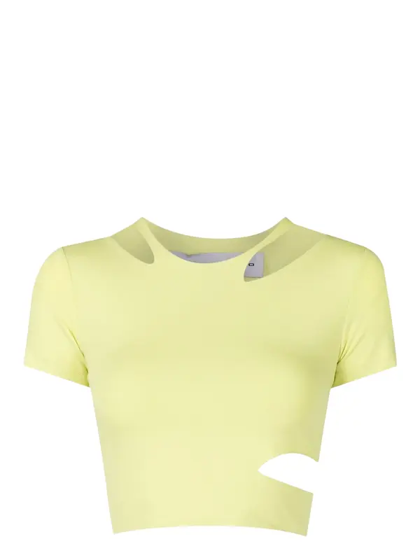 GLORIA COELHO Cut-out Cropped T-shirt - Green