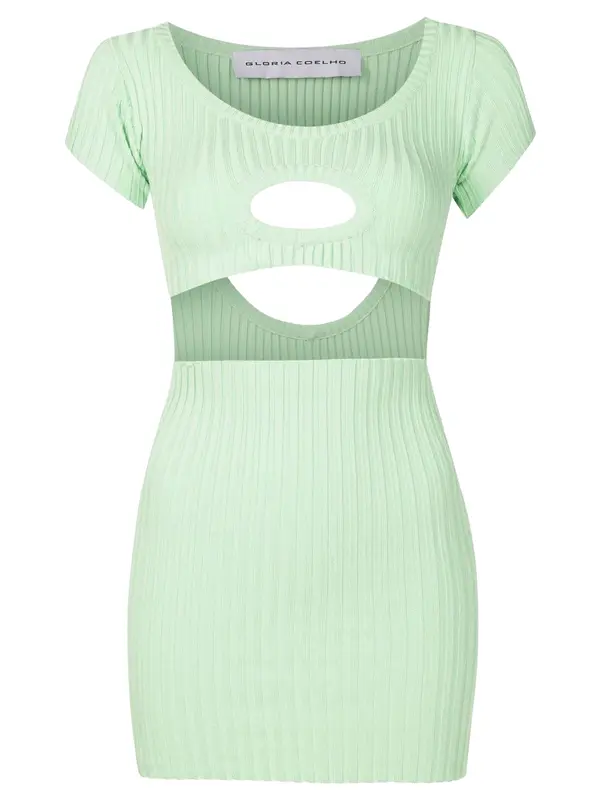 GLORIA COELHO Cut-out Mini Dress - Green
