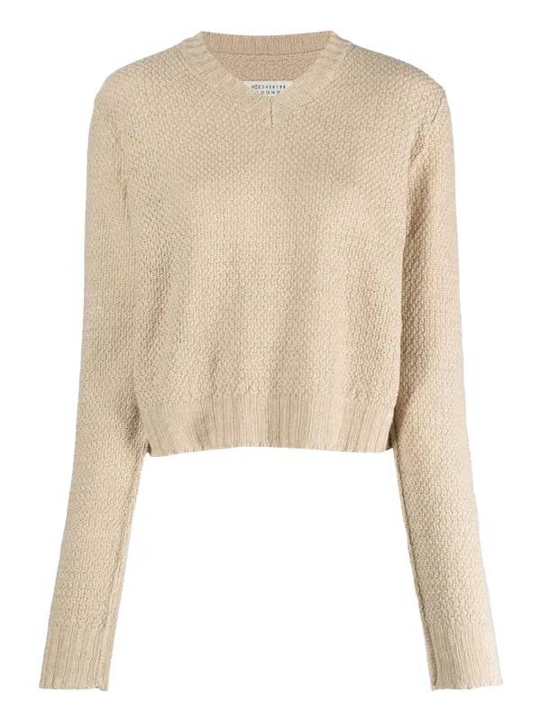 MAISON MARGIELA V-neck Jumper - Neutrals