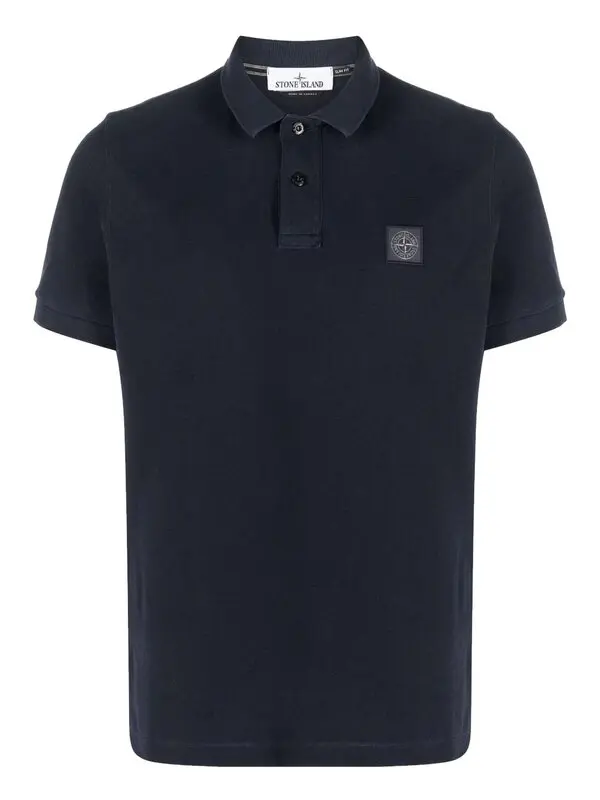 Stone Island Logo-patch Polo Shirt - Blue
