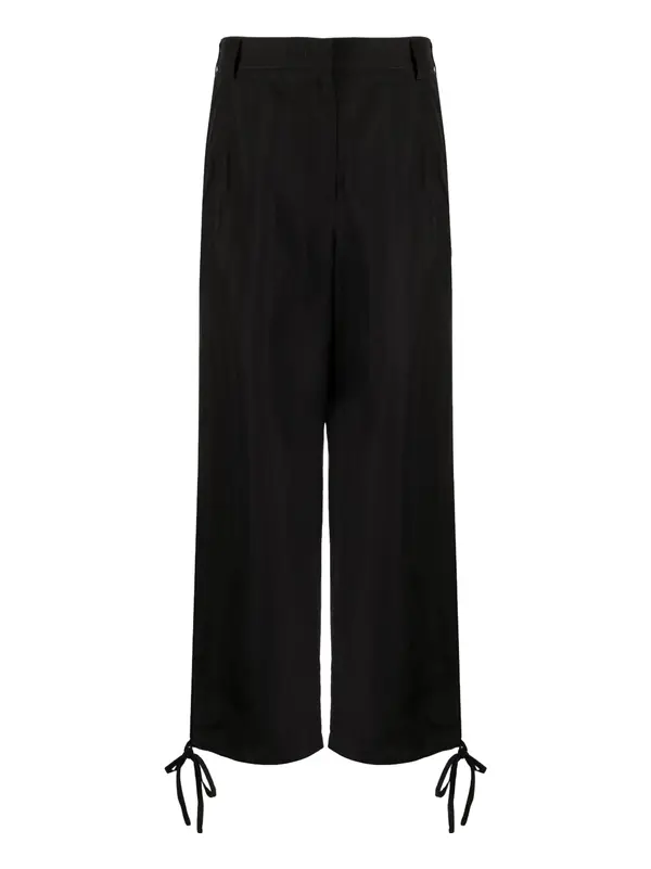 MSGM Tie-cuff Cropped Trousers - Black