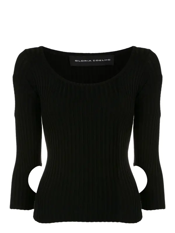 GLORIA COELHO Cut-out Top - Black