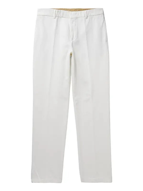 Loro Piana Merse Straight-leg Cotton-twill Trousers - White
