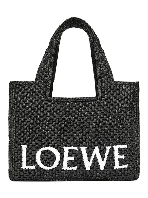 Loewe X Paula's Ibiza Small Raffia Tote Bag - Black
