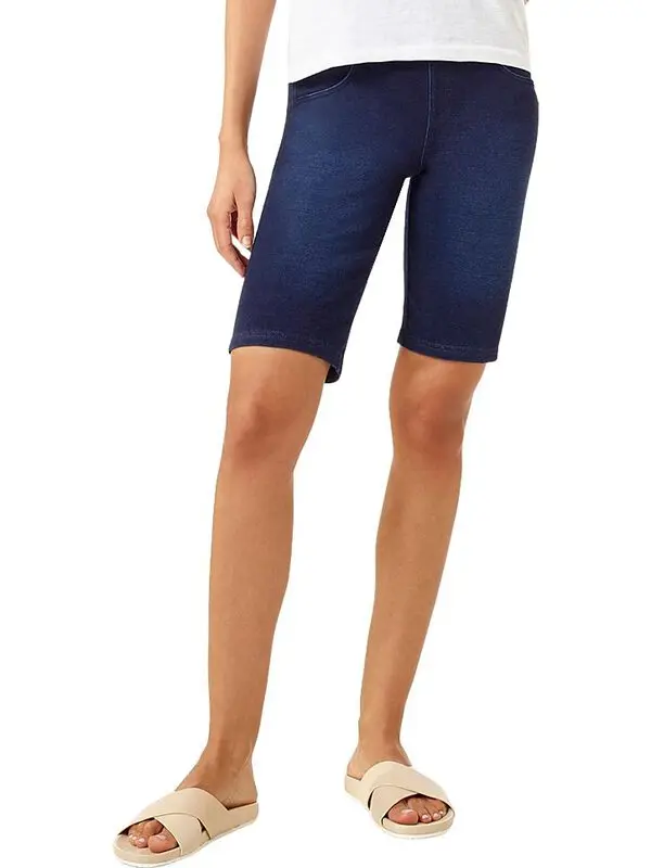 Hue High Rise Bermuda Shorts - Dark Rinse