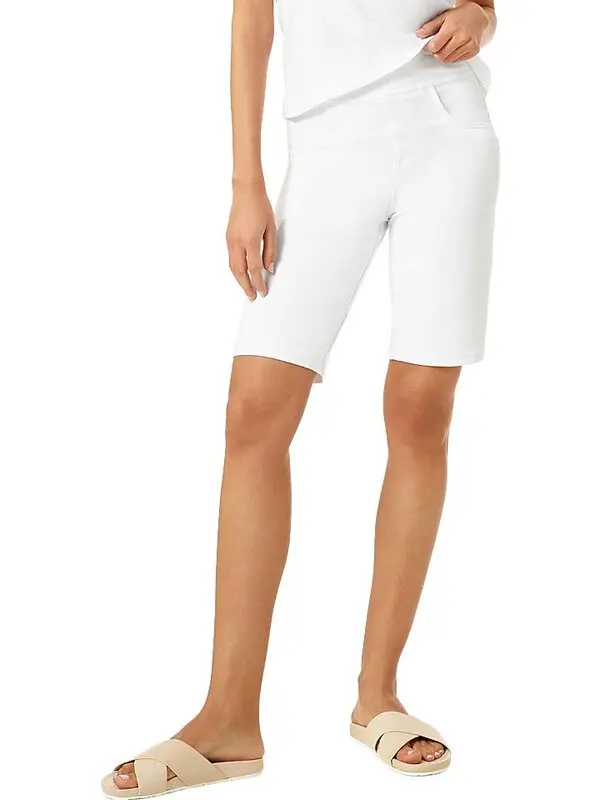 Hue High Rise Bermuda Shorts - White