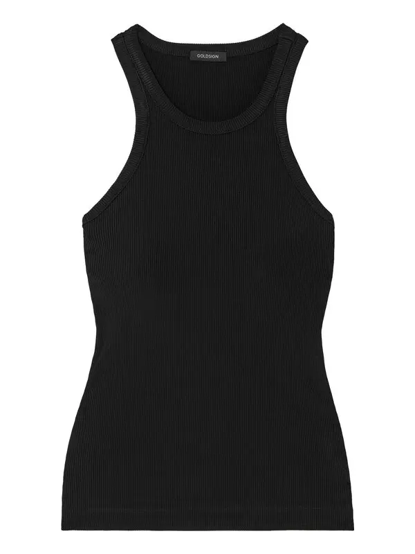 GOLDSIGN The Laurel Ribbed Stretch-jersey Tank - Black