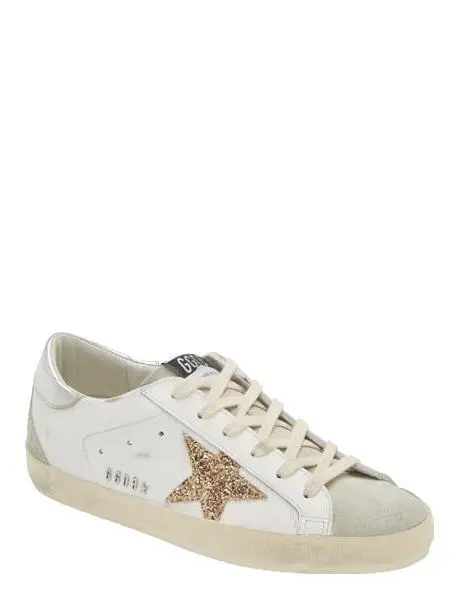 Golden Goose Super-star Low Top Sneakers - White/gold/silver