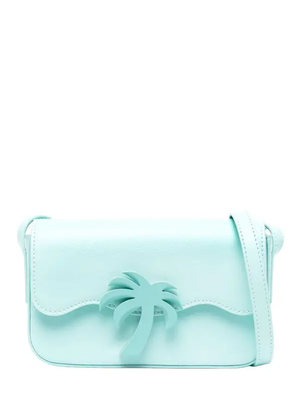 Palm Angels Palm Beach Bridge Leather Shoulder Bag - Blue