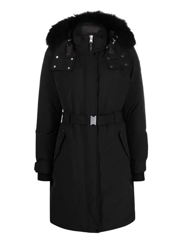 Woolrich Hooded Belted Padded Coat - Black