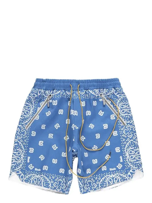 Rhude Paisley-print Deck Shorts - Blue