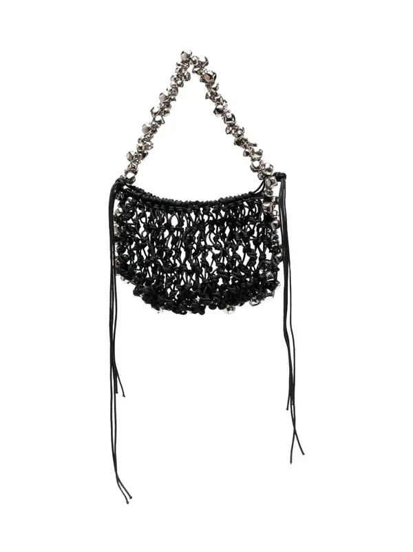 NICCOLO PASQUALETTI Bell-detail Woven Tote Bag - Black