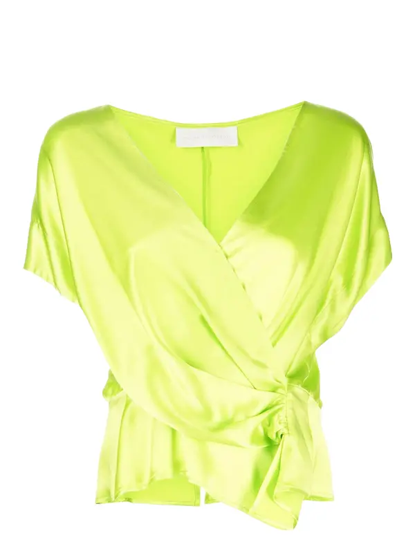 Michelle Mason Open-neck Top - Green