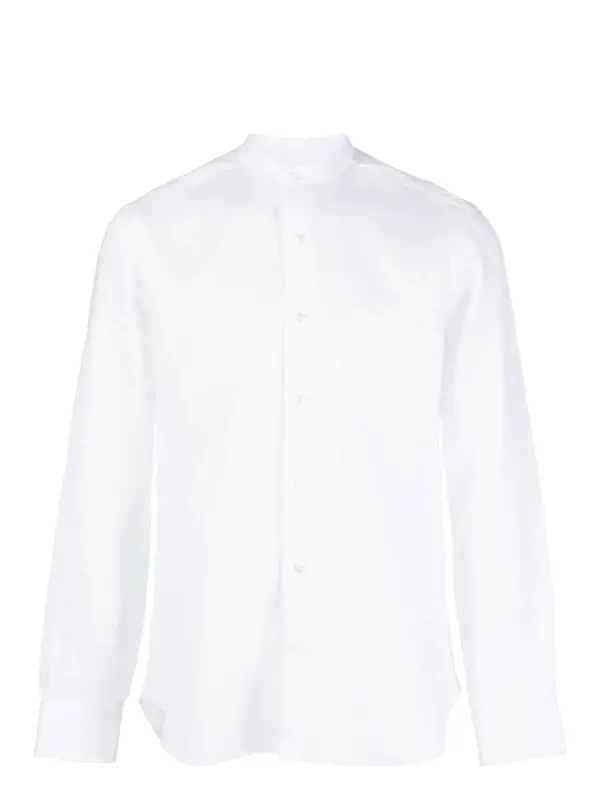 BARBA NAPOLI Long-sleeve Linen Shirt - White