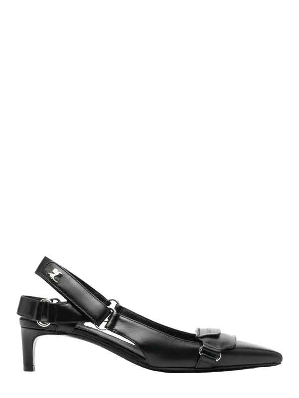 COURREGES Racer 55mm Slingback Pumps - Black