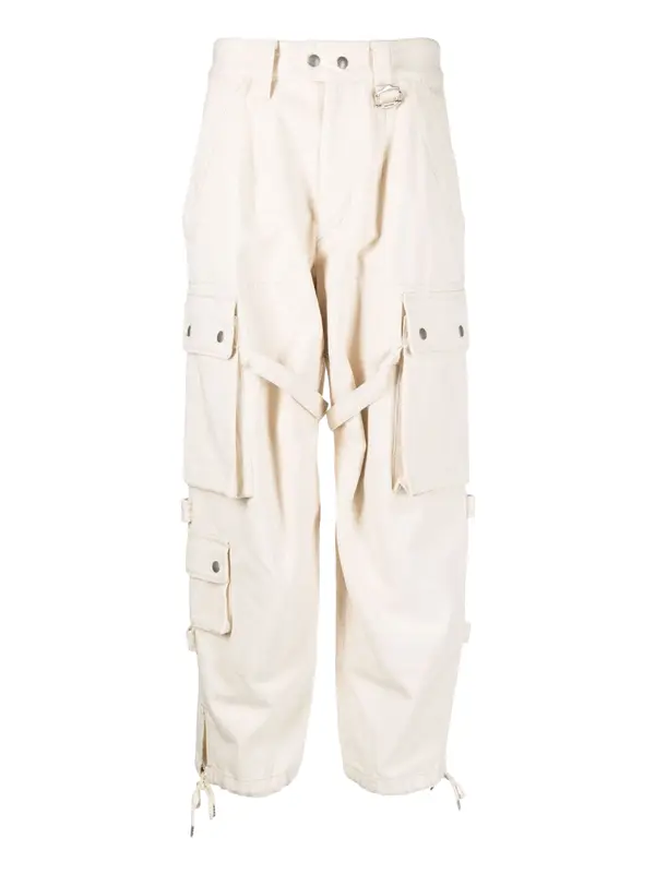 Isabel Marant Lore Cropped Cargo Trousers - Neutrals