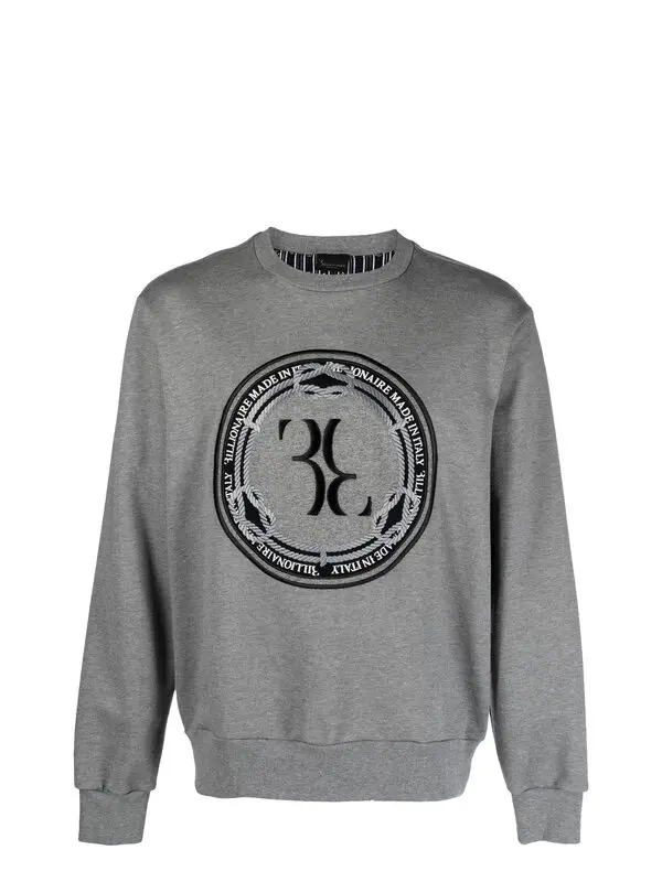 BILLIONAIRE Logo-print Cotton Sweatshirt - Grey