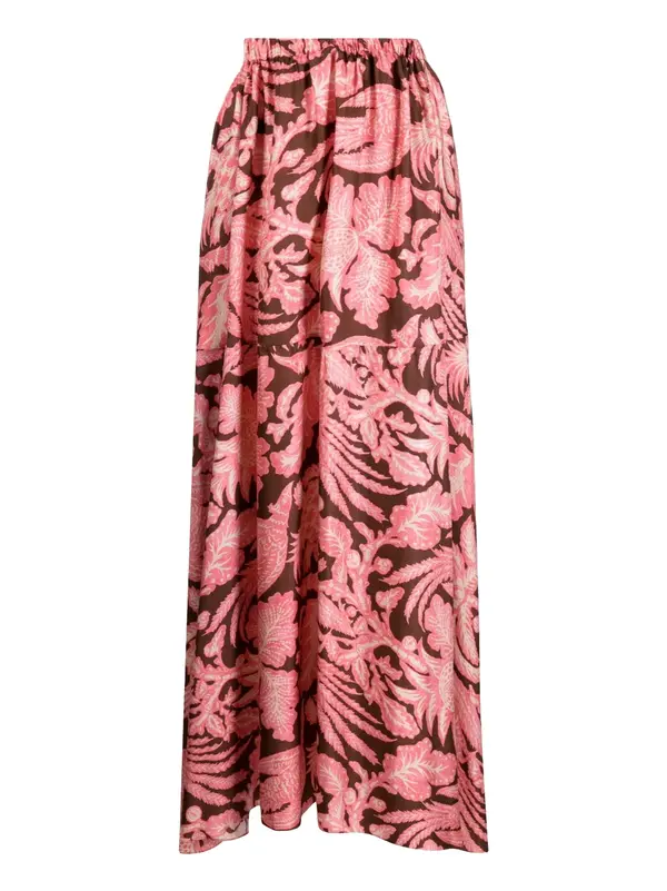 Biyan Floral-print Asymmetric Maxi Skirt - Pink