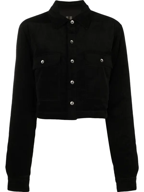 Rick Owens Corduroy Cropped Jacket - Black