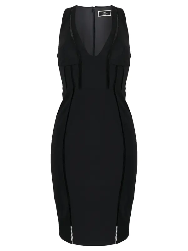 Elisabetta Franchi Lace-trim Midi Dress - Black