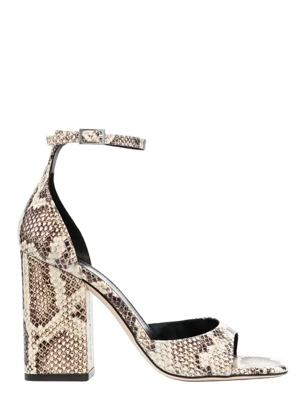 Paris Texas Fiona Python-print Sandals - White