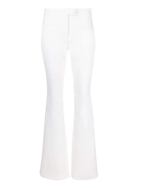 COURREGES Crepe-texture Bootcut Trousers - Neutrals