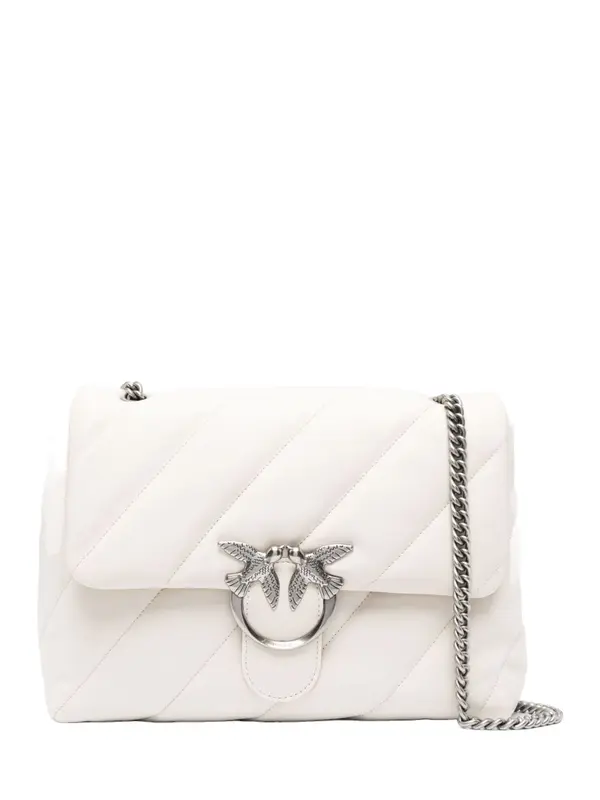 Pinko Love Quilted Shoulder Bag - White