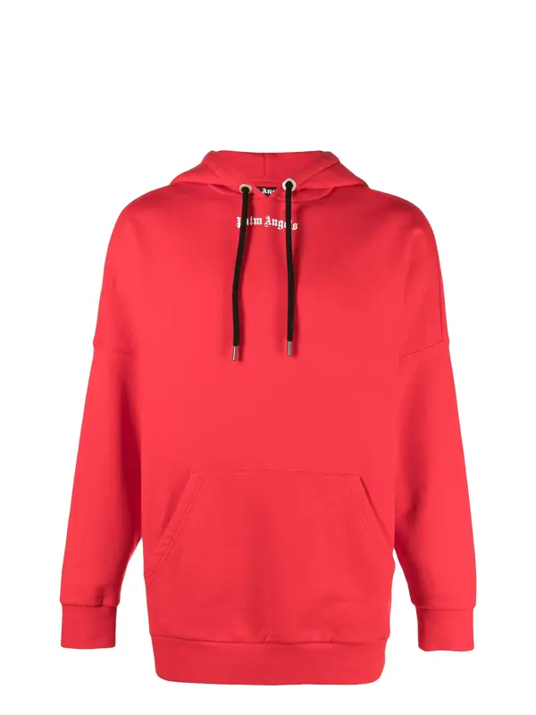 Palm Angels Logo-print Cotton Hoodie - Red