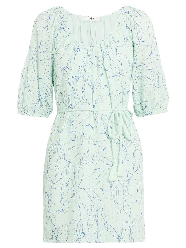 Joie Tillman Printed Broderie Anglaise Cotton Mini Dress - Mint