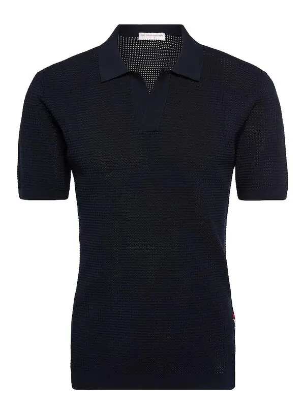 Orlebar Brown Roddy Knit Polo Shirt - Blue