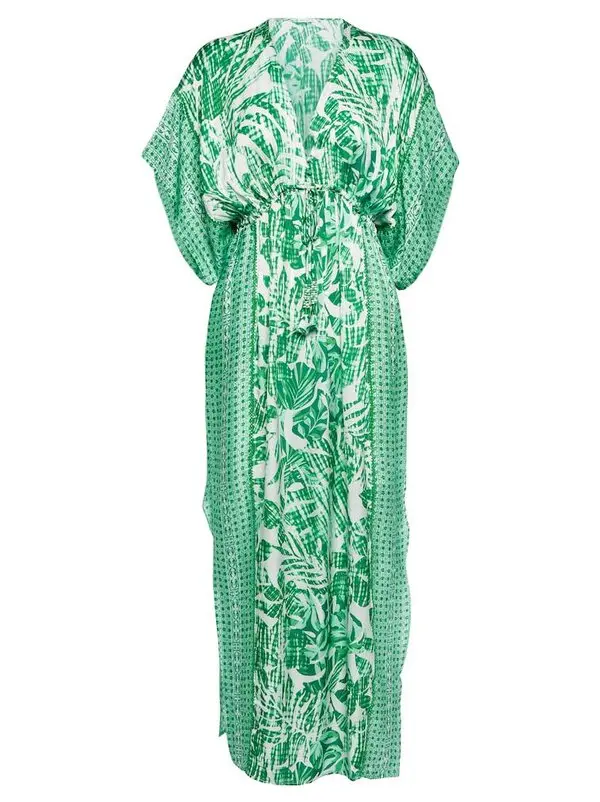 Poupette St Barth Amaya Printed Kaftan - Green