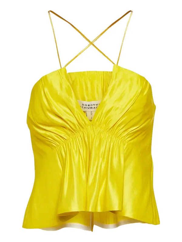 Dorothee Schumacher Hemp-blend Crop Top - Yellow