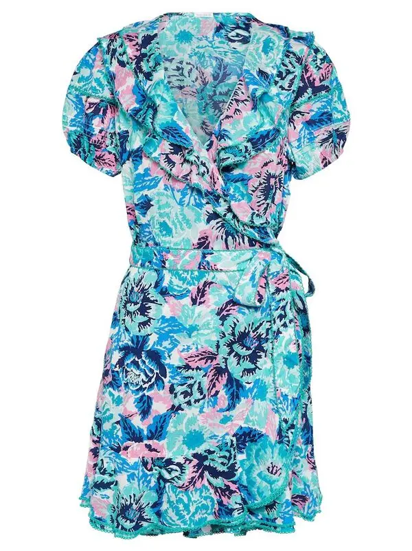 Poupette St Barth Aude Printed Wrap Minidress - Multicoloured
