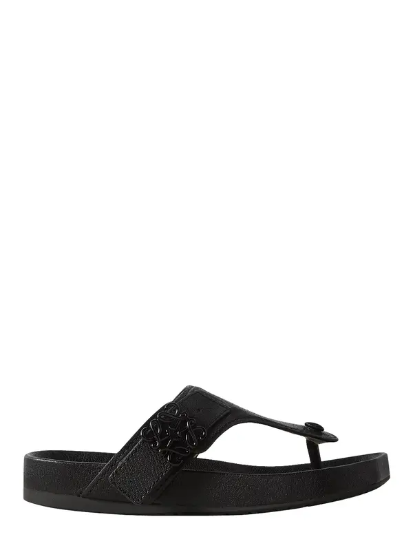 Loewe Ease Embellished Textured-leather Sandals - Black