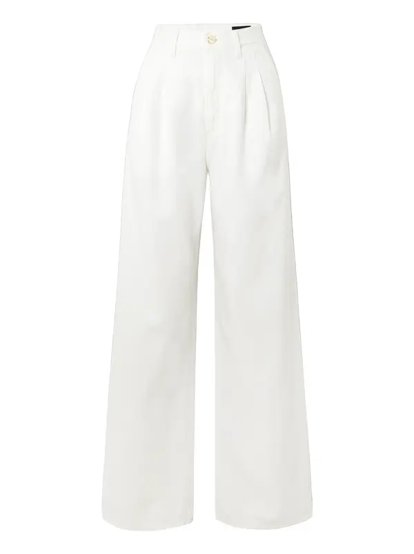 GOLDSIGN Net Sustain The Edgar Pleated High-rise Wide-leg Jeans - White