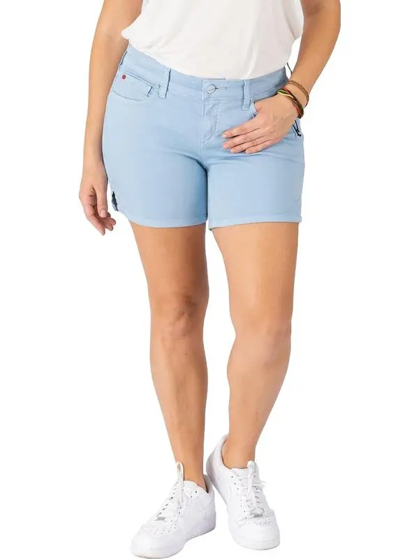 SLINK JEANS Side Vent Denim Shorts - Cerulean